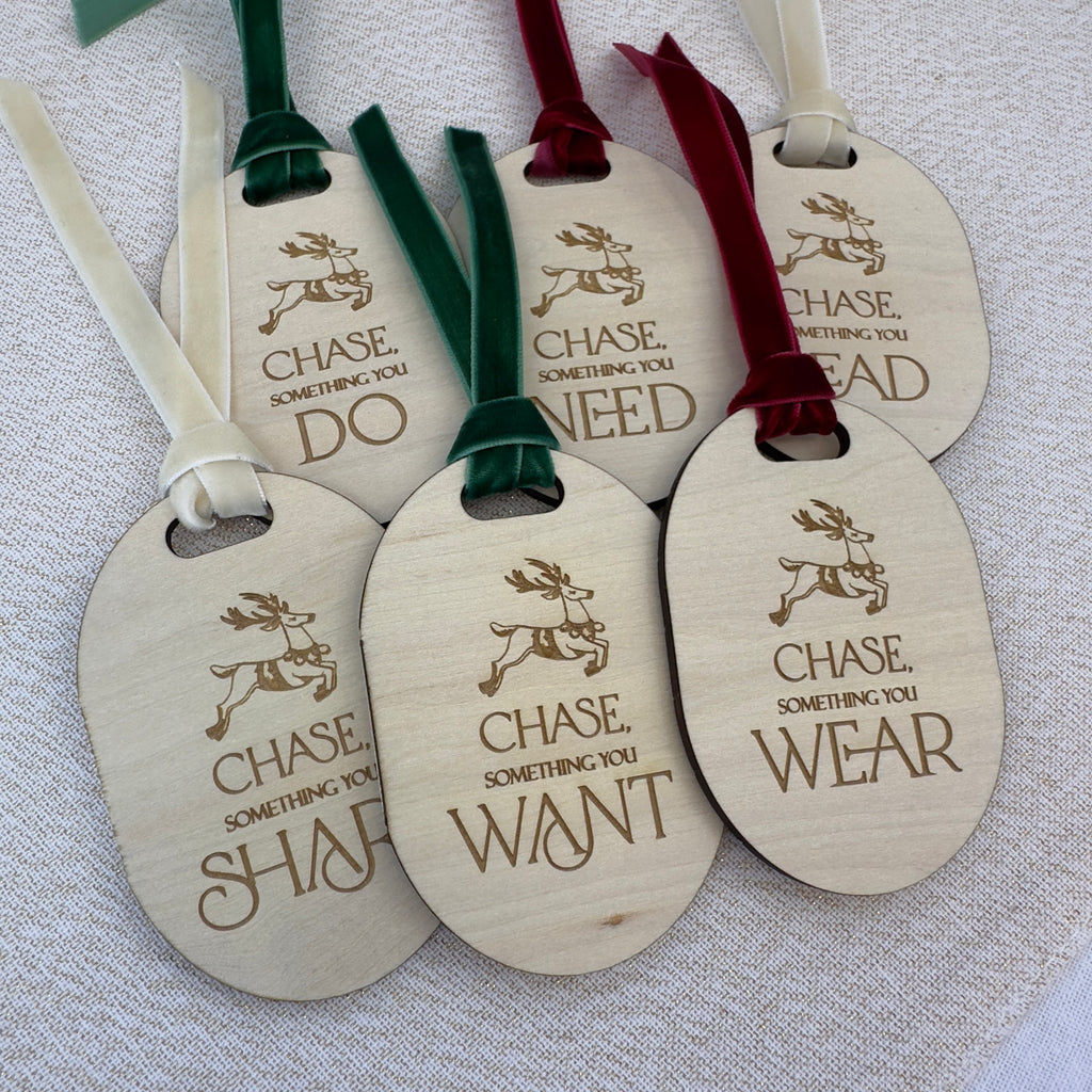 Oval Timber "Something" Christmas Gift Tags