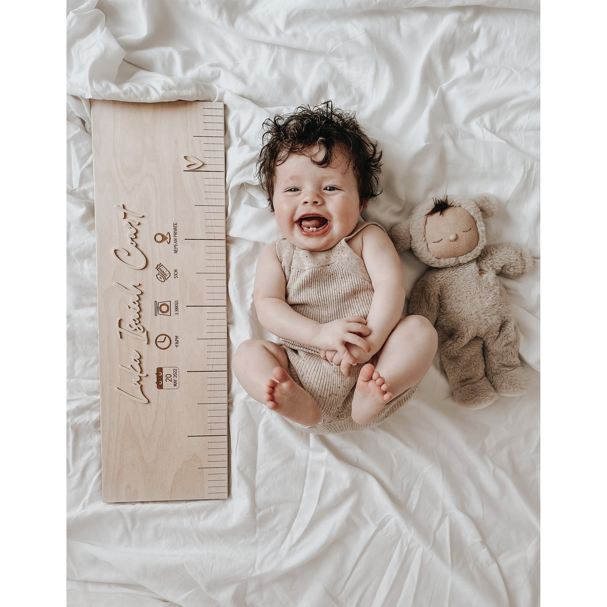 Personalised Wooden Birth Ruler - JiMi Keepsakes