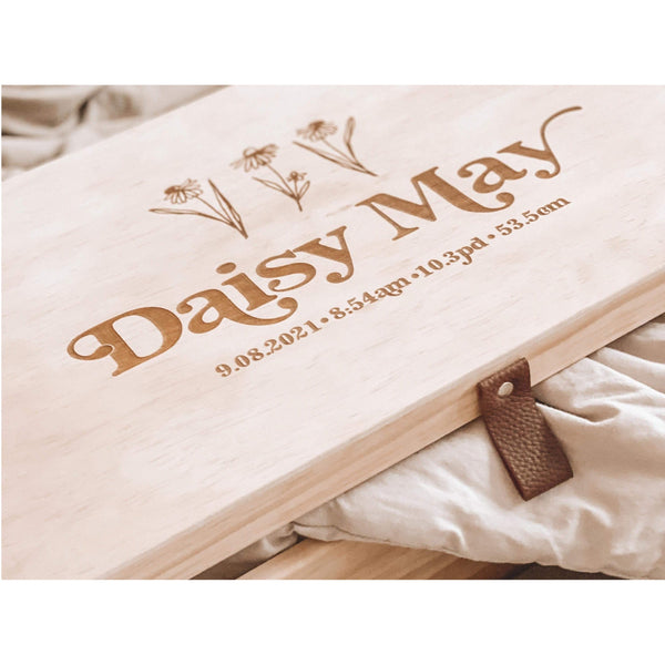 Daisy Design Large Keepsake Memory Box With Hinge Lid - JiMi Keepsakes