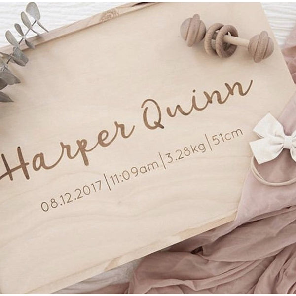 Font Only Slide Lid Keepsake Memory Box - JiMi Keepsakes