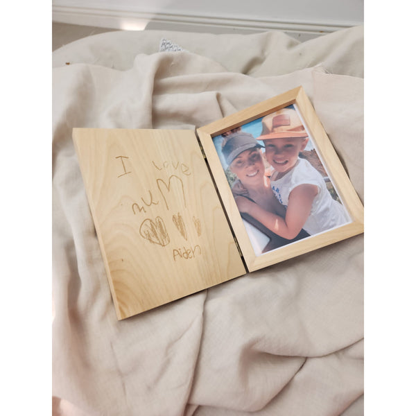 Custom Twin Hinge Personalised Wooden Photo Frame - JiMi Keepsakes