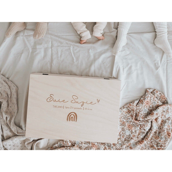 Font Only Large Keepsake Memory Box With Hinge Lid - JiMi Keepsakes